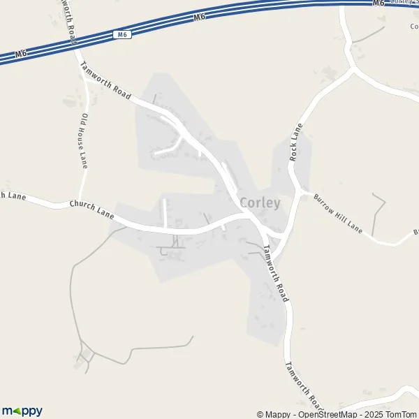 Map Corley: map of Corley (CV7 8) and practical information