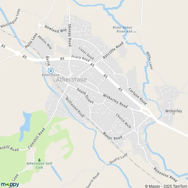 Map Atherstone: map of Atherstone (CV9 1) and practical information