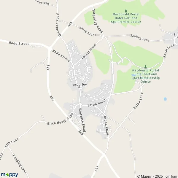 Map Tarporley: map of Tarporley (CW6 0) and practical information