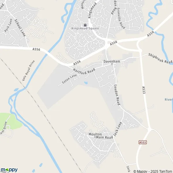 Map Davenham: map of Davenham (CW9 8) and practical information