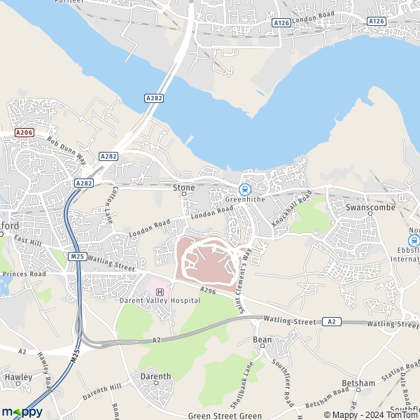 Map Stone: map of Stone (DA9 9) and practical information