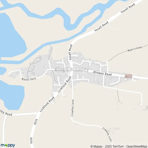 Map King's Bromley: map of King's Bromley (DE13 7) and practical ...