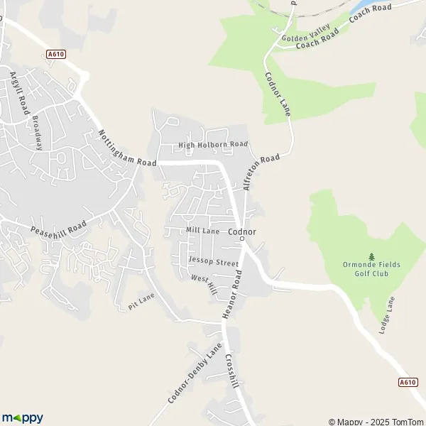 Map Codnor: map of Codnor (DE5 9) and practical information