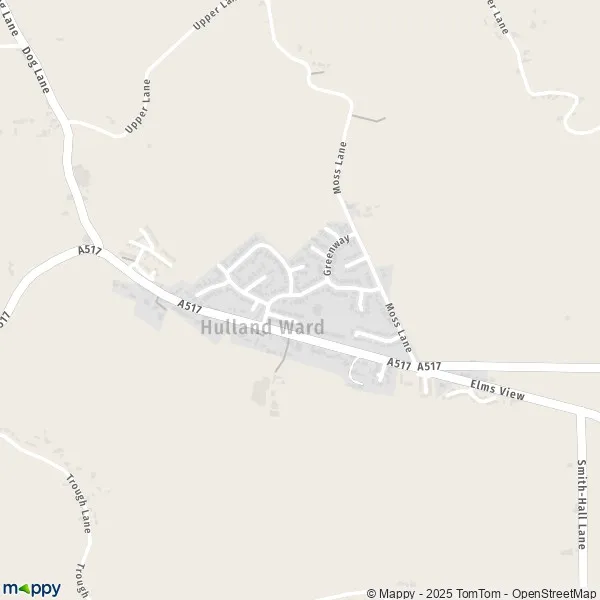 Map Hulland Ward: map of Hulland Ward (DE6 3) and practical information