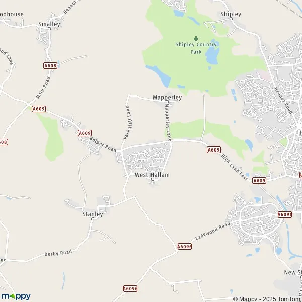 Map West Hallam: map of West Hallam (DE7 6) and practical information