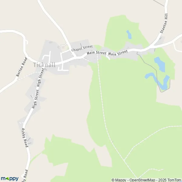 Map Ticknall: map of Ticknall (DE73 7) and practical information