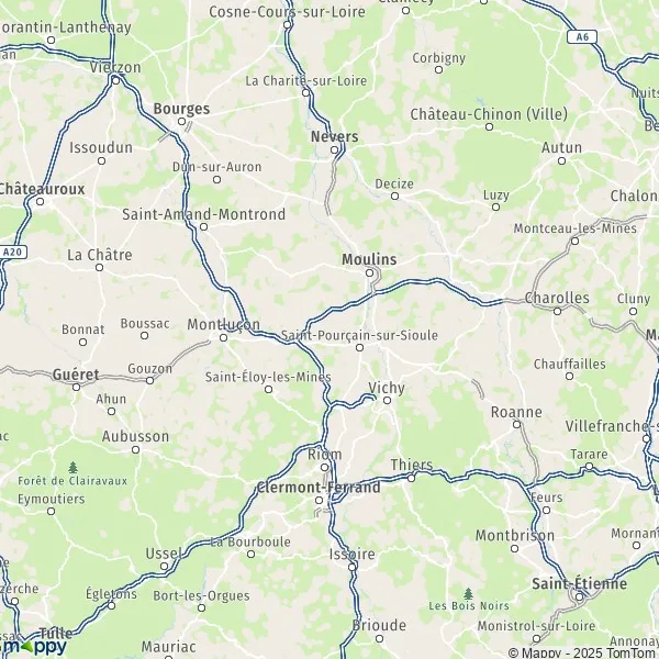 Map of Allier : map of Allier and practical information - Mappy