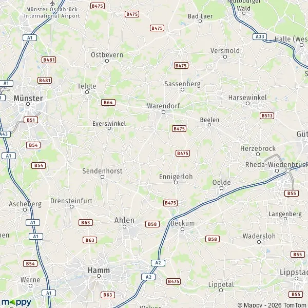 Map of Warendorf : map of Warendorf and practical information - Mappy