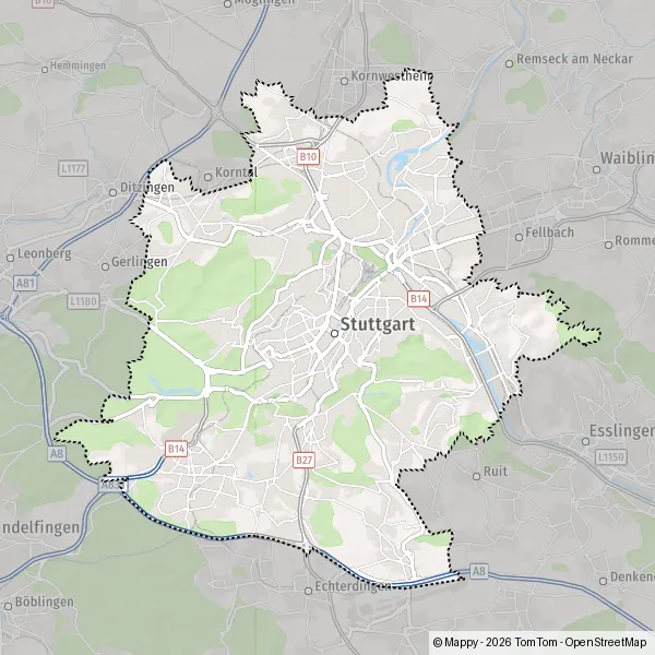 Map of Stuttgart : map of Stuttgart and practical information - Mappy