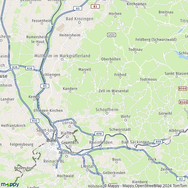 Map of Lörrach : map of Lörrach and practical information - Mappy