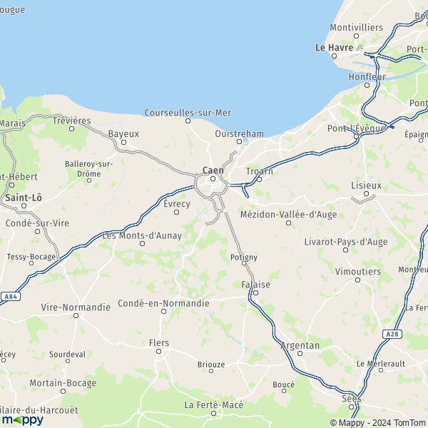 Map of Calvados : map of Calvados and practical information - Mappy