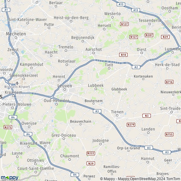 Map of Louvain : map of Louvain and practical information - Mappy