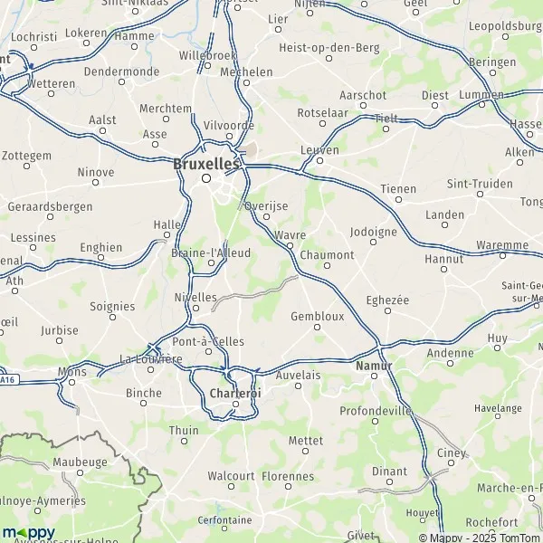 Map of Nivelles : map of Nivelles and practical information - Mappy