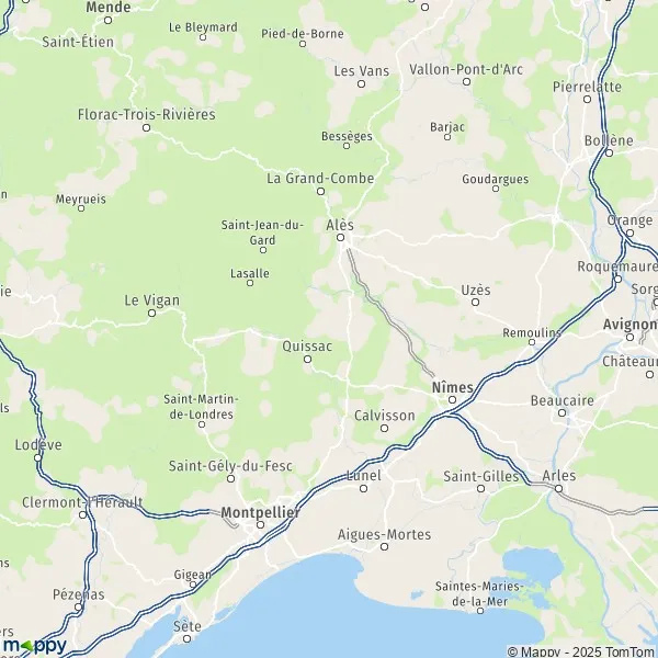 Map of Gard : map of Gard and practical information - Mappy