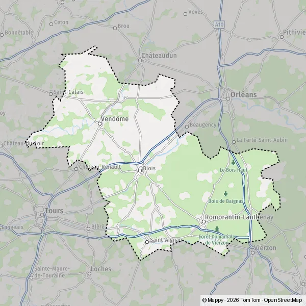 Map of Loir-et-Cher : map of Loir-et-Cher and practical information - Mappy