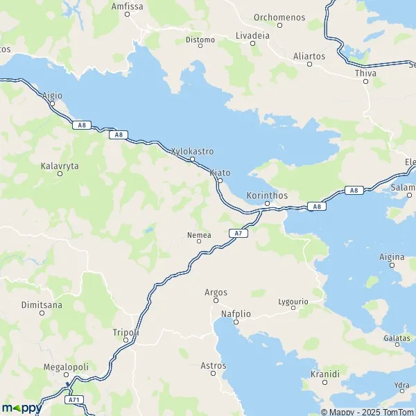 Map of Corinth : map of Corinth and practical information - Mappy