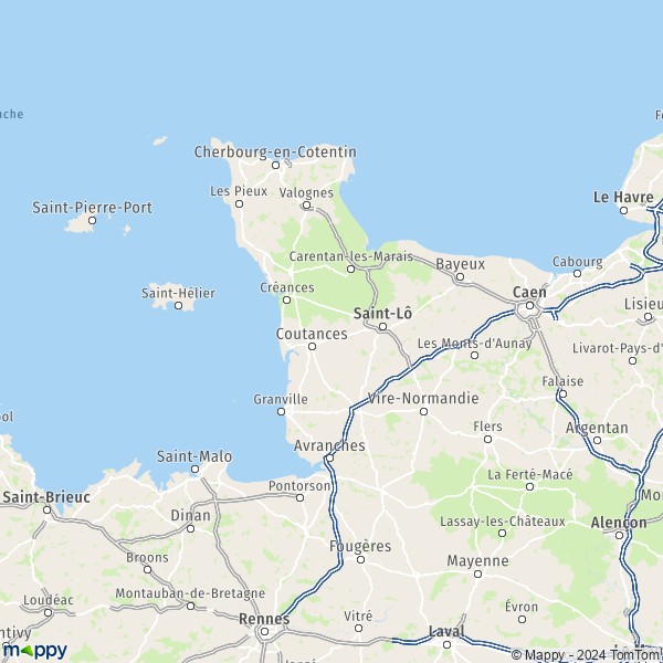 Map of Manche : map of Manche and practical information - Mappy