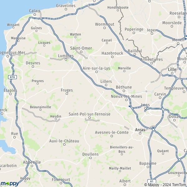 Map of Pas-de-Calais : map of Pas-de-Calais and practical information ...
