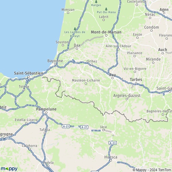 Map of Pyrénées-Atlantiques : map of Pyrénées-Atlantiques and practical ...