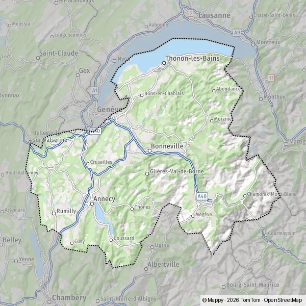 Map of Haute-Savoie : map of Haute-Savoie and practical information - Mappy