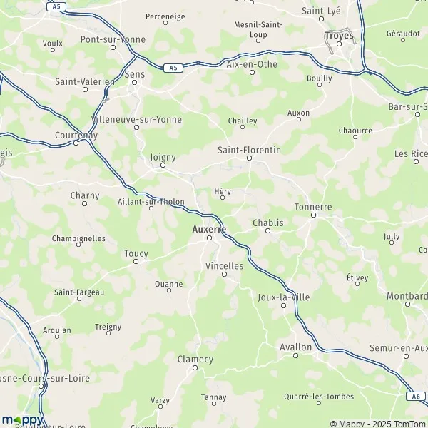 Map of Yonne : map of Yonne and practical information - Mappy