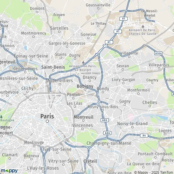 Map of Seine-Saint-Denis : map of Seine-Saint-Denis and practical information - Mappy