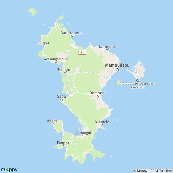 Map of Mayotte : map of Mayotte and practical information - Mappy