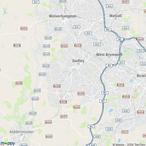 Map of Dudley : map of Dudley and practical information - Mappy