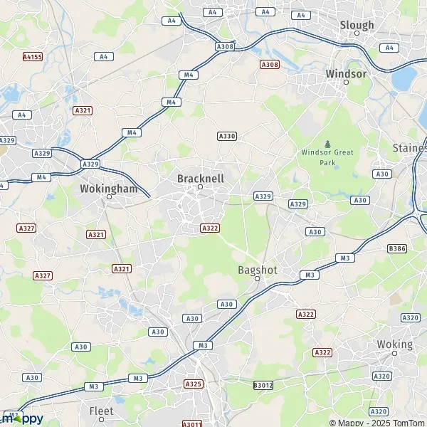 Map of Bracknell Forest : map of Bracknell Forest and practical information - Mappy