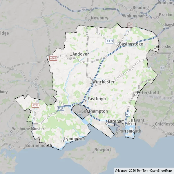 Map of Hampshire : map of Hampshire and practical information - Mappy