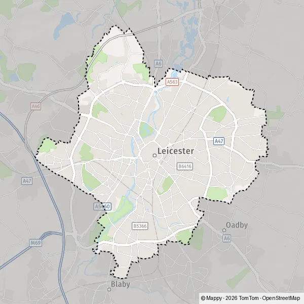 Map of Leicester : map of Leicester and practical information - Mappy