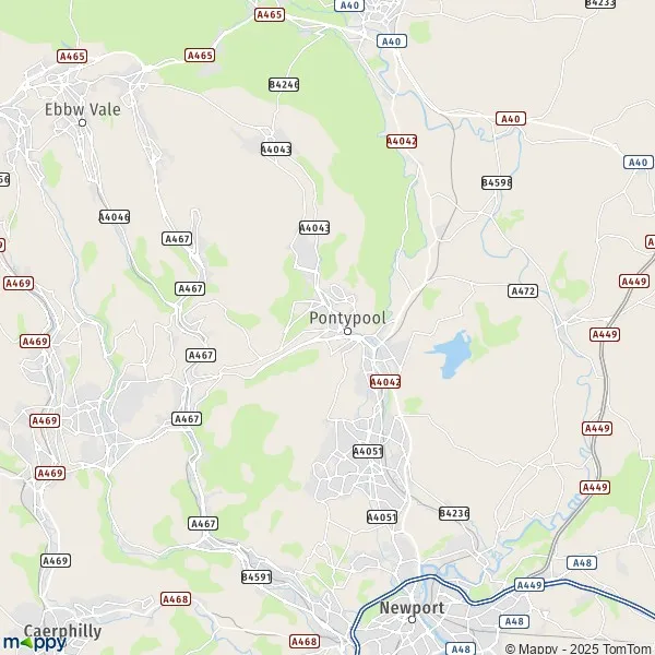 Map of Torfaen : map of Torfaen and practical information - Mappy