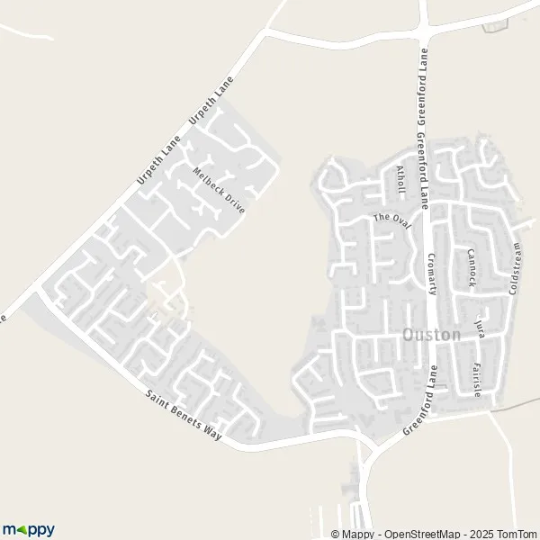Map Ouston: map of Ouston (DH2 1) and practical information