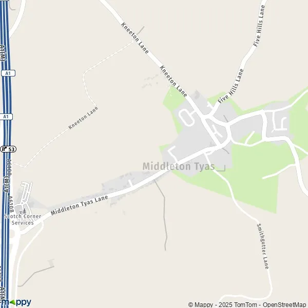 Map Middleton Tyas: map of Middleton Tyas (DL10 6) and practical information