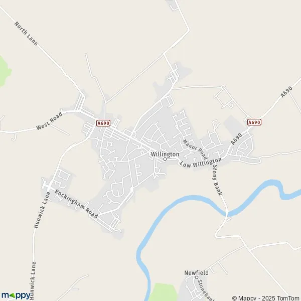 Map Willington: map of Willington (DL15 0) and practical information