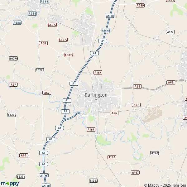 Map Darlington: map of Darlington (DL2 2) and practical information