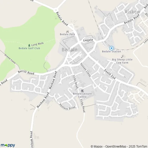 Map Bedale: map of Bedale (DL8 1) and practical information
