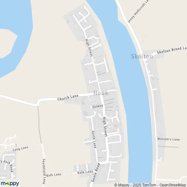 Map Hook: map of Hook (DN14 5) and practical information