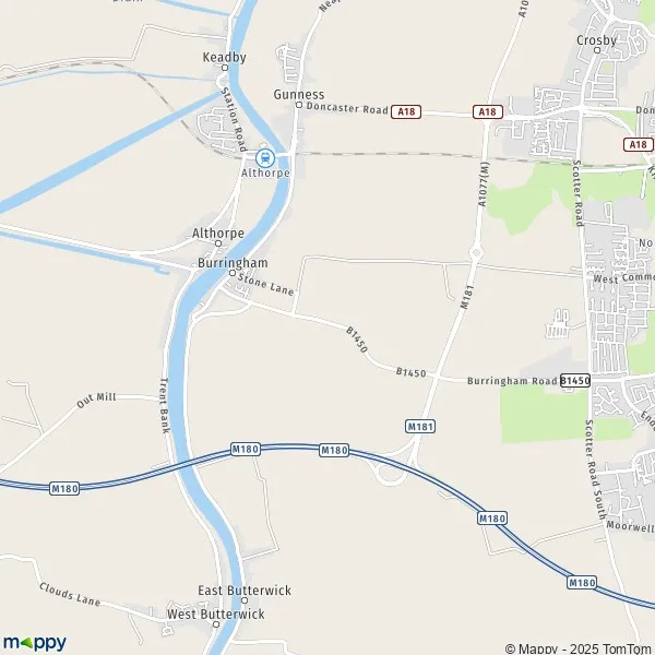 Map Burringham: map of Burringham (DN17 3) and practical information