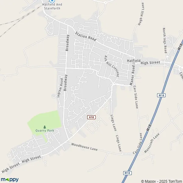 Map Hatfield: map of Hatfield (DN7 6) and practical information