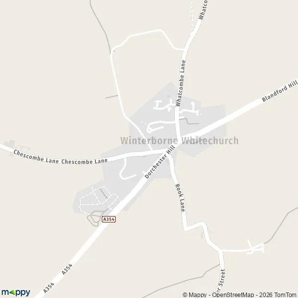 Map Winterborne Whitechurch: map of Winterborne Whitechurch (DT11 0 ...