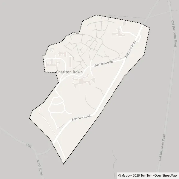 Map Charlton Down: map of Charlton Down (DT2 9) and practical information