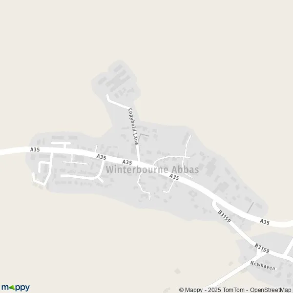 Map Winterbourne Abbas: map of Winterbourne Abbas (DT2 9) and practical ...