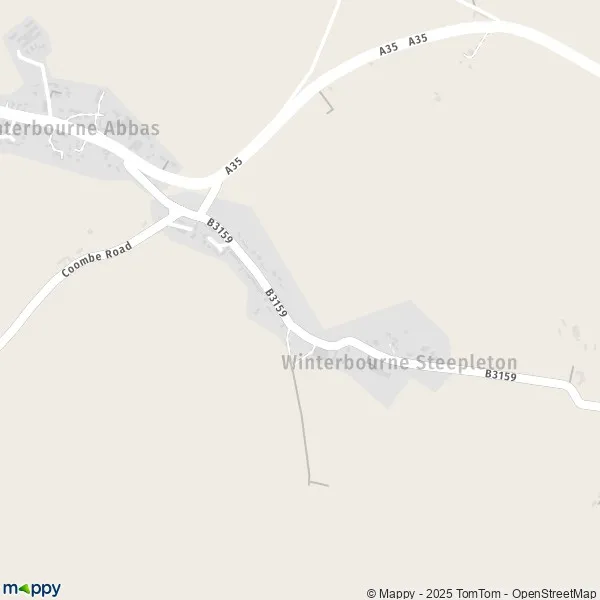 Map Winterbourne Steepleton: map of Winterbourne Steepleton (DT2 9) and ...