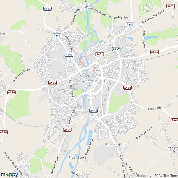 Map Kidderminster: map of Kidderminster (DY10 1) and practical information