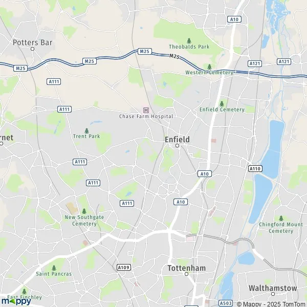 Map Enfield: map of Enfield (E4 8) and practical information