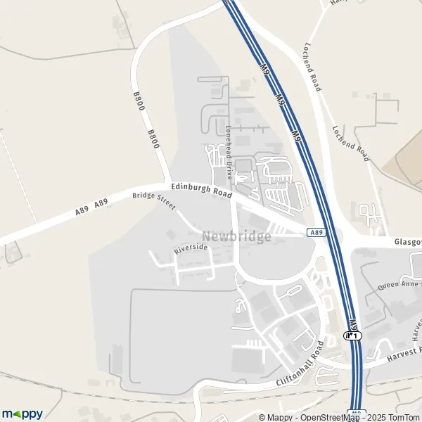Map Newbridge: map of Newbridge (EH28 8) and practical information