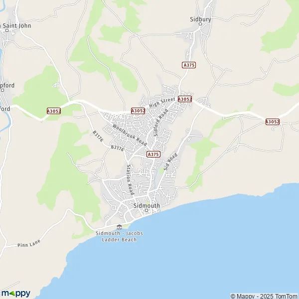 Map Sidmouth: map of Sidmouth (EX10 8) and practical information
