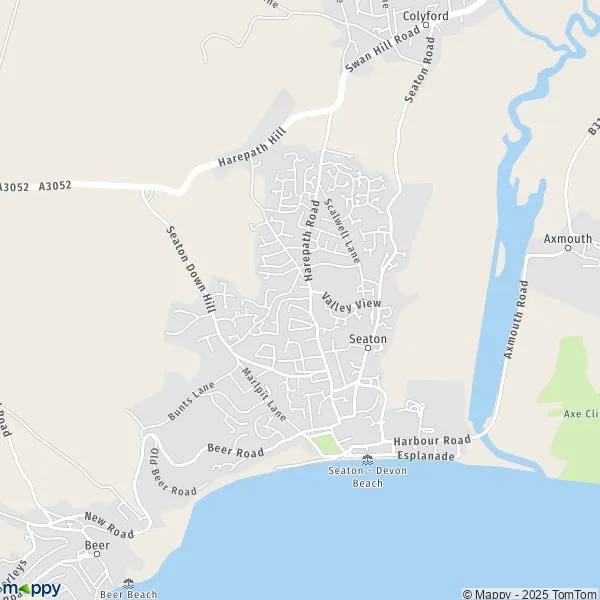 Map Seaton: map of Seaton (EX12 2) and practical information