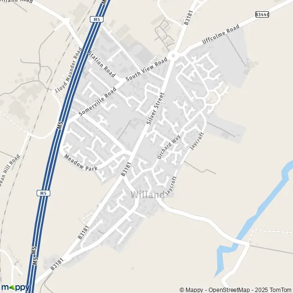 Map Willand: map of Willand (EX15 2) and practical information